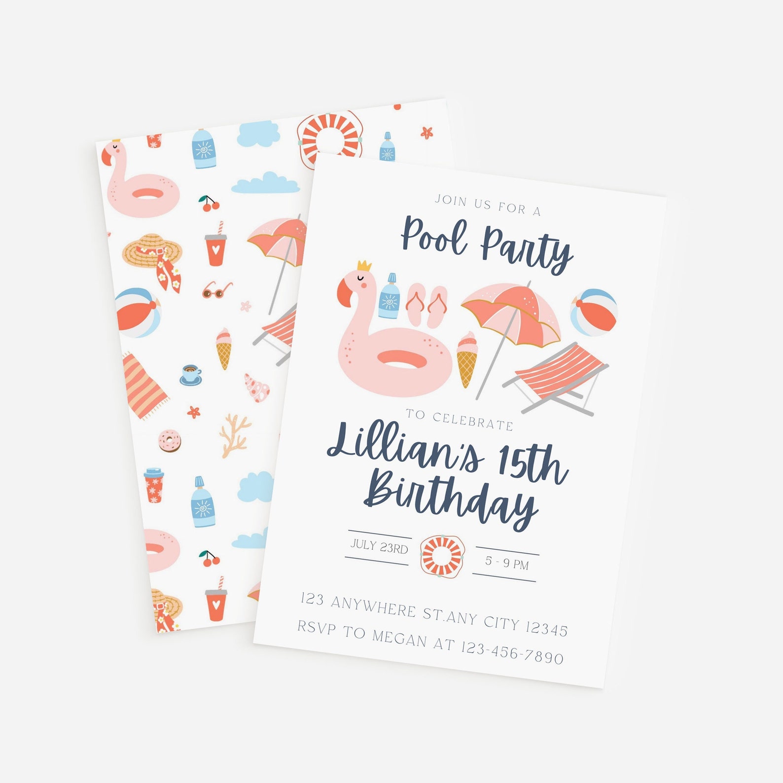 Teen Pool Party Invitation, Teen Beach Party, Summer Pool Party, Summer ...