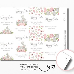 Printable Easter Bunny Gift Tag, Instant Download Easter Bunny Ears ...