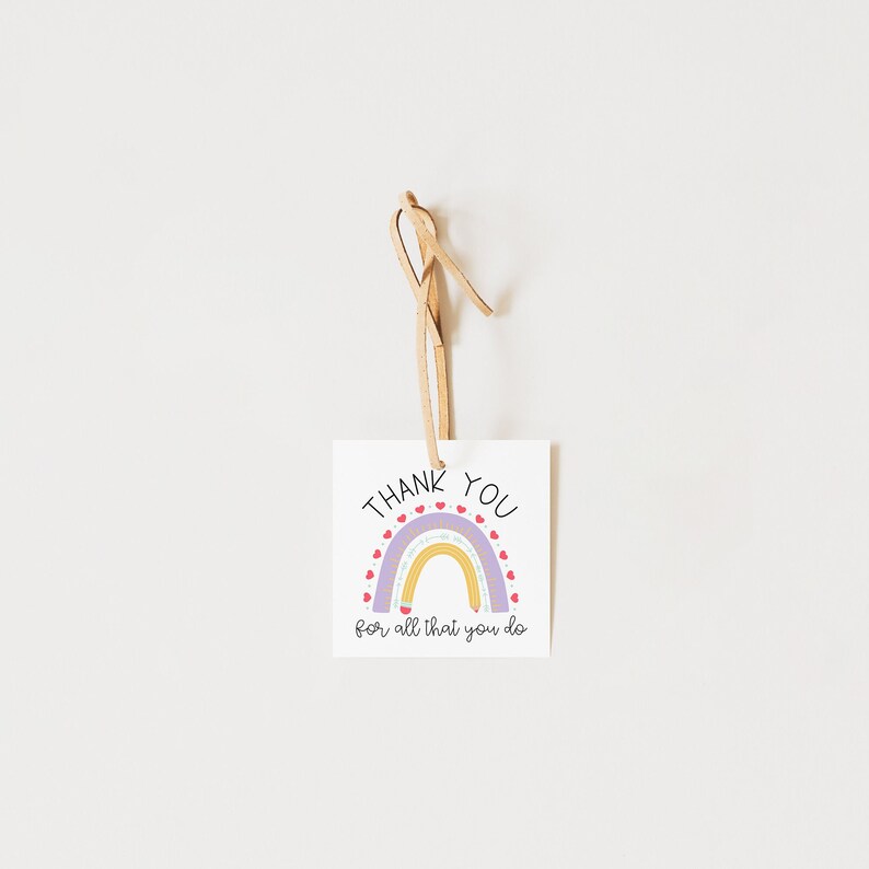 Teacher Thank You Gift Tag Teacher End Year Gift Teacher - Etsy