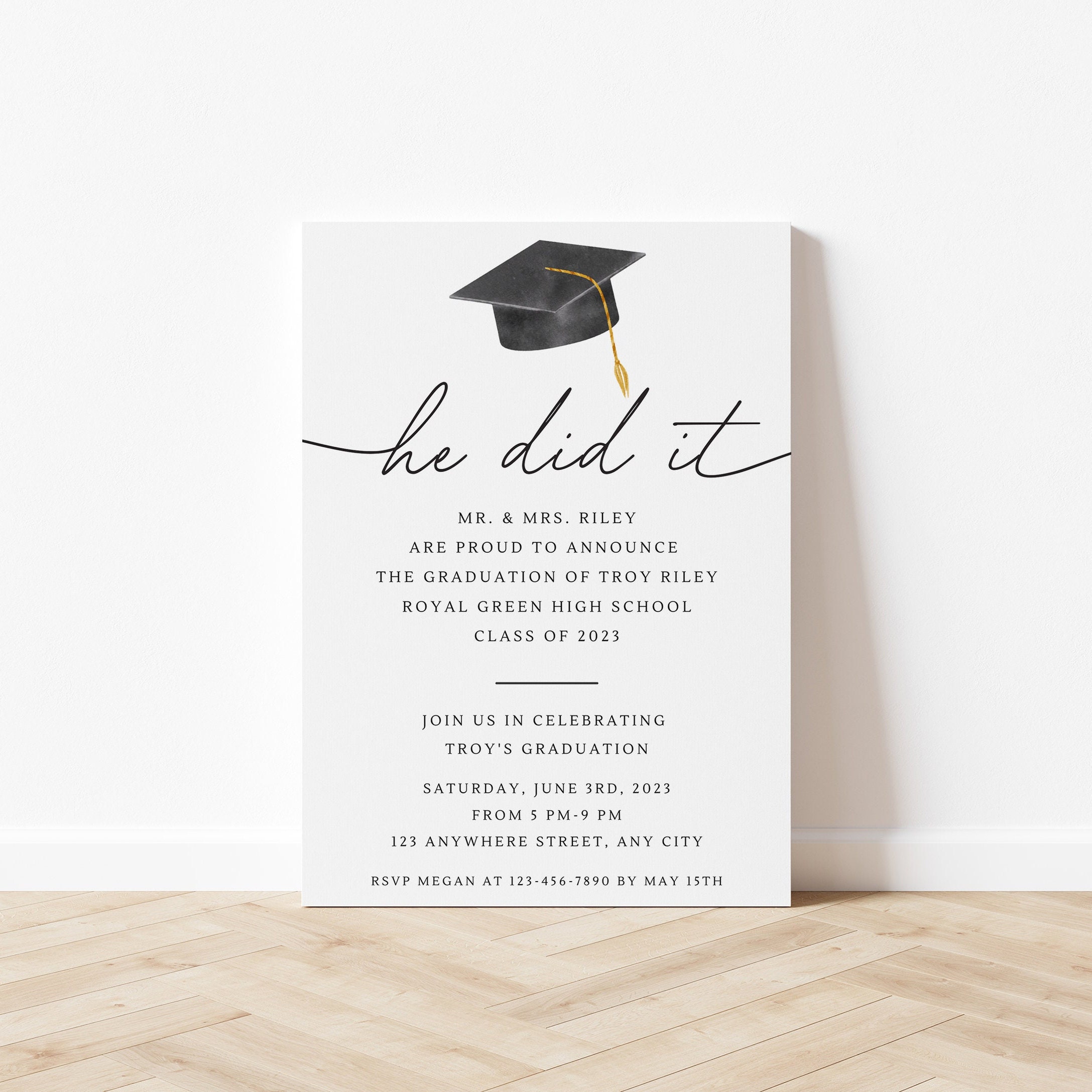 Customizable Graduation Invitation Announcement - Celebrate Their ...