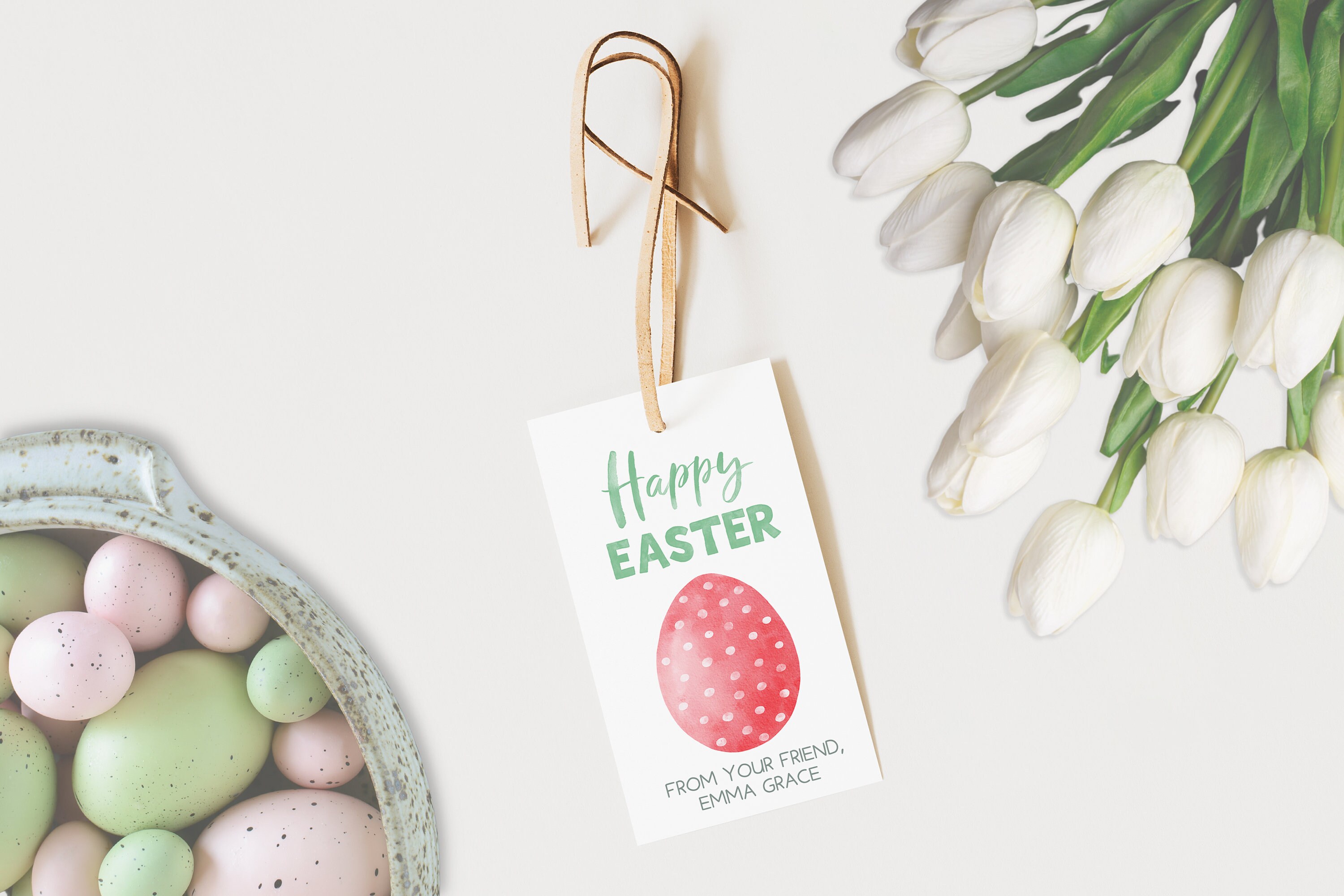 Printable Easter Egg Tag, Instant Download Easter Bunny Ears Gift Tag ...