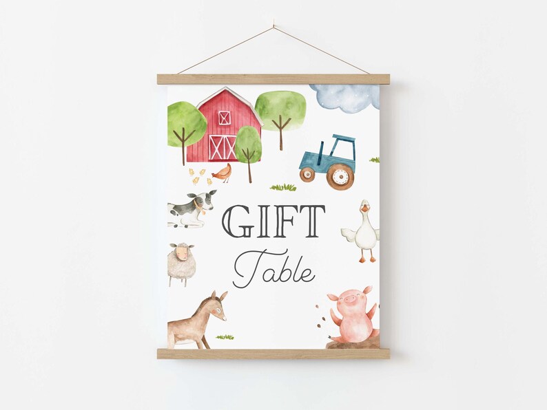 Farm Birthday Party Sign 8x10 Printable Barnyard Animal Decor Kids ...