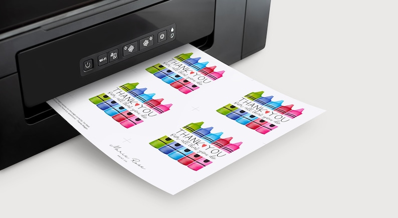 Teacher Thank You Gift Tag End of Year Appreciation Crayon Teacher Gift ...