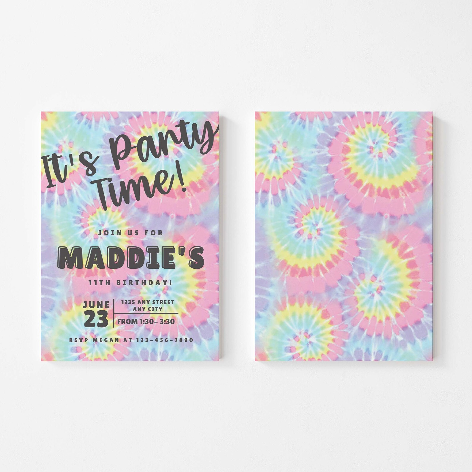 Editable Tie Dye Birthday Invitation 2024 Editable Tie Dye Party ...