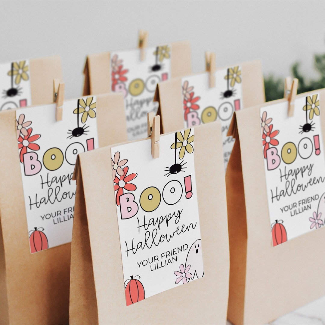 BOO! Happy Halloween Tag, Halloween Party, Spooky Birthday, Printable ...