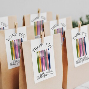 Teacher Thank You Gift Tag Teacher End Year Gift Teacher - Etsy