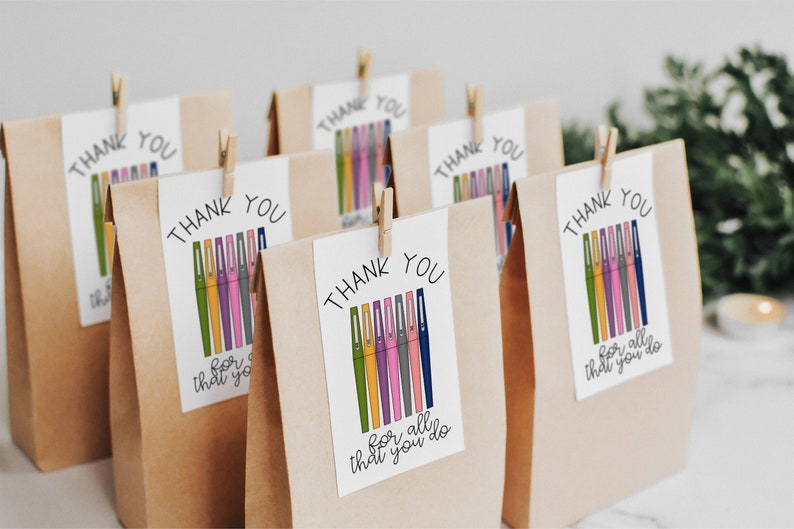 Teacher Thank You Gift Tag Teacher End Year Gift Teacher - Etsy