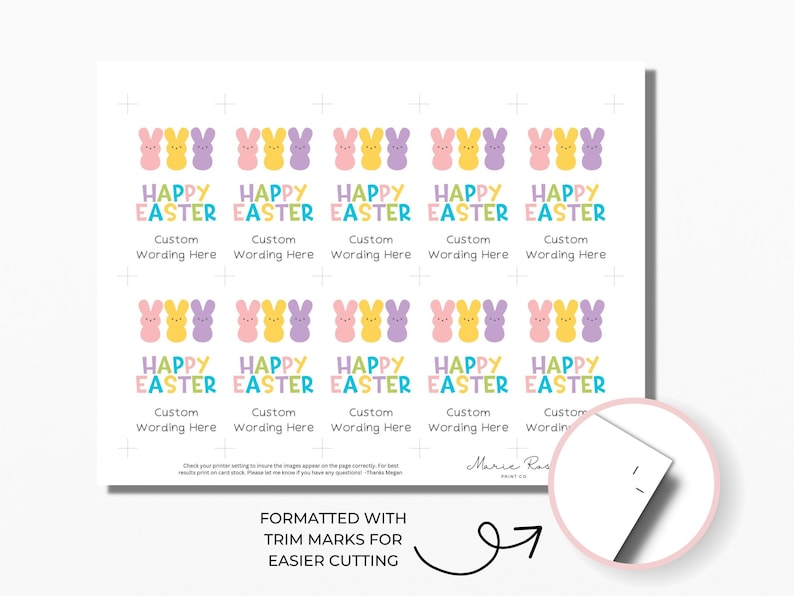 Easter Bunny Gift Tag | Printable Happy Easter Treat Tag Template for ...