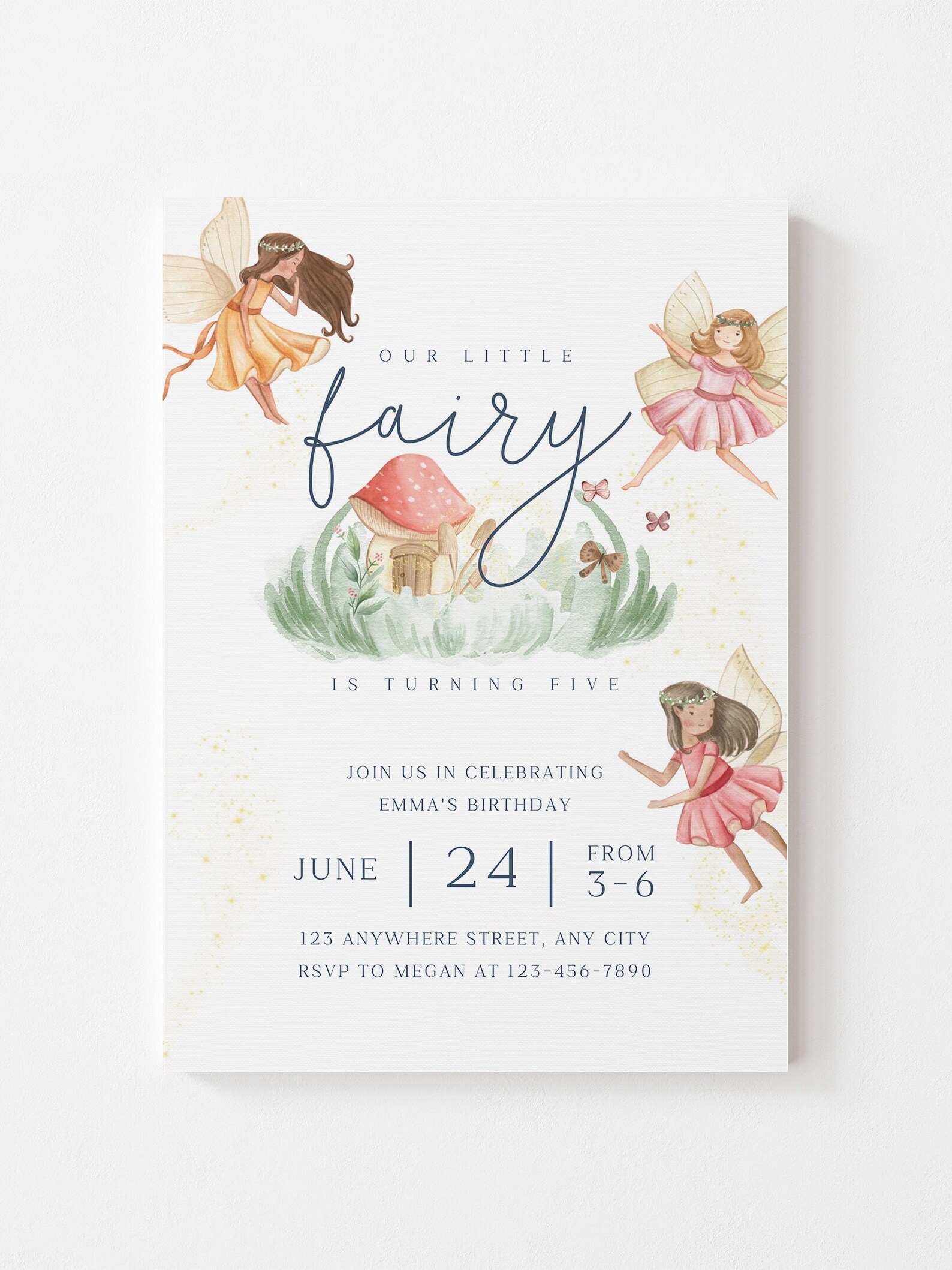 Fairy First Birthday Invitation Printable Fairy Invitation - Whimsical ...