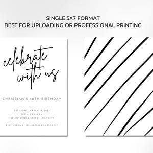 Celebrate With Us Invitation Online Editable Template, Surprise ...