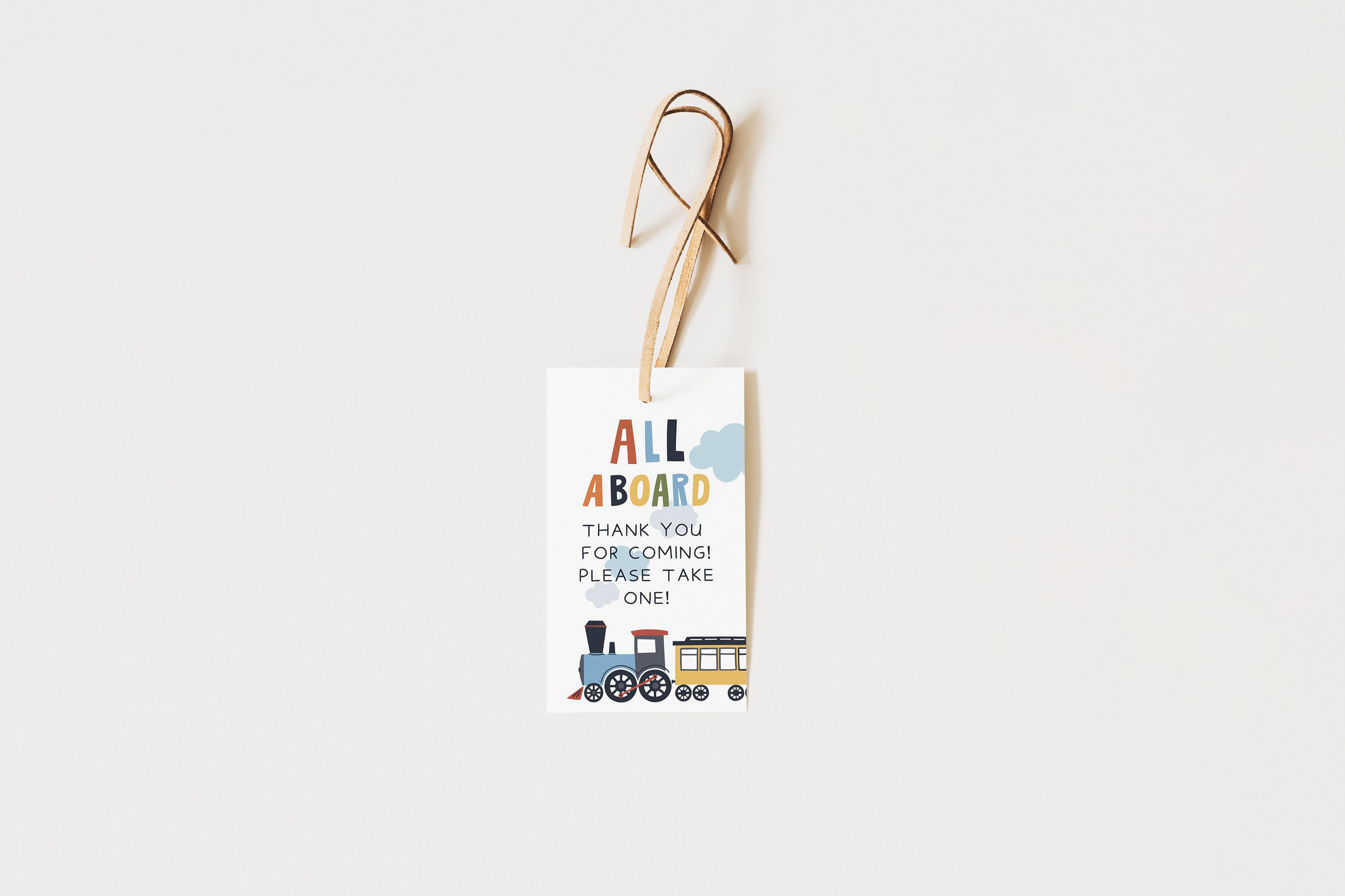 Train Thank You Card - All Aboard - Editable Thank You Card - Train ...