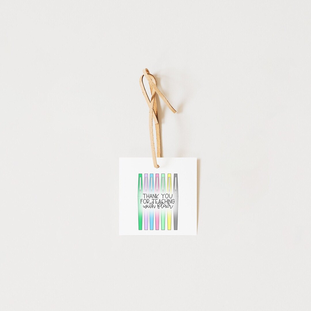 Teacher Thank You Gift Tag, Teacher End Year Gift, Teacher Appreciation ...