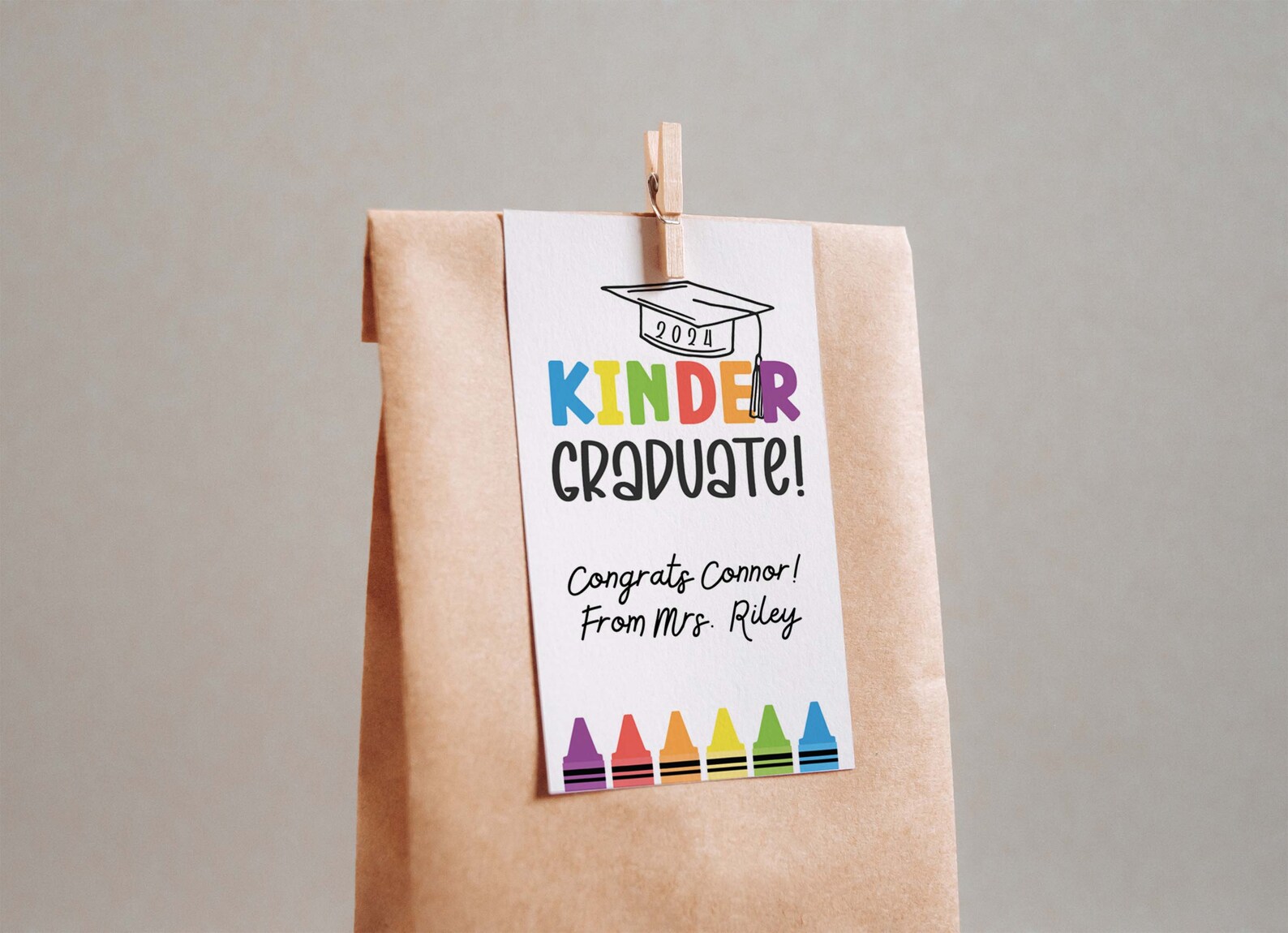 Editable Kinder Graduation Tag Printable PDF Kindergarten Graduation ...