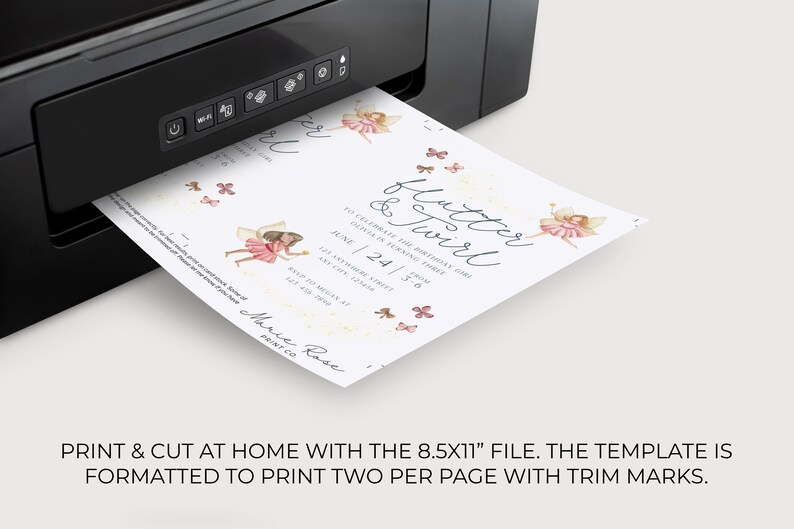 Printable Birthday Invitation Flutter & Twirl Magical Fairy - Etsy