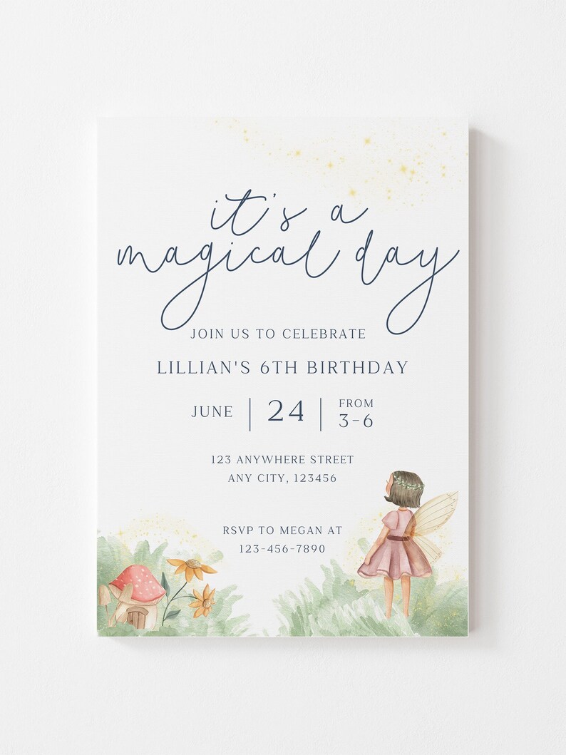 Printable Birthday Invitation Magical Fairy Tale Birthday - Etsy