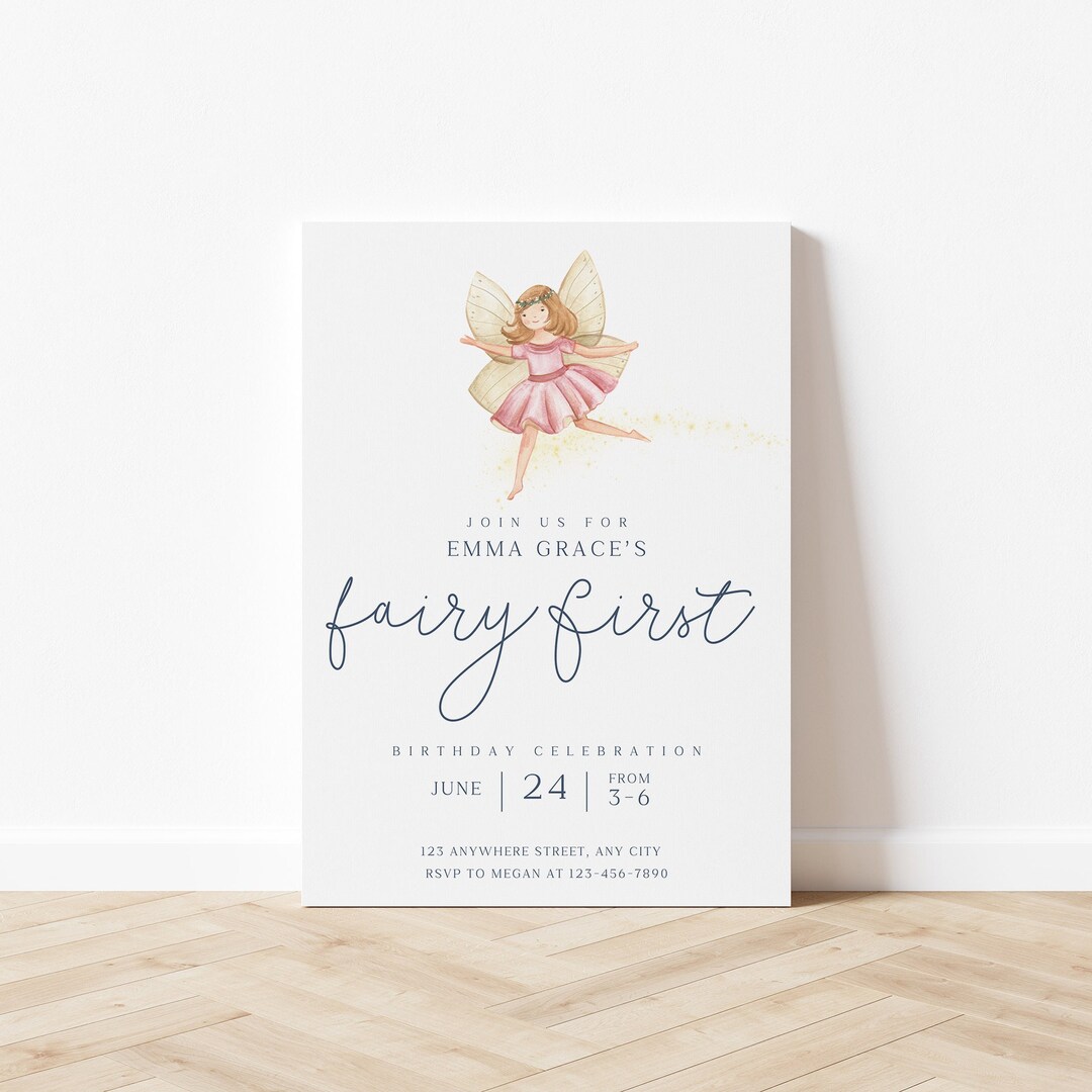 Printable Birthday Invitation, Fairy First Birthday, Enchanting Fairy Birthday, Fairy Garden ...