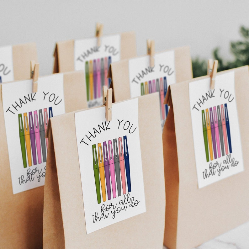 Teacher Thank You Gift Tag, Teacher End Year Gift, Teacher Appreciation ...