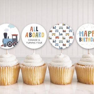 Modern Train Birthday Invitation: Editable Canva Template | All Aboard ...