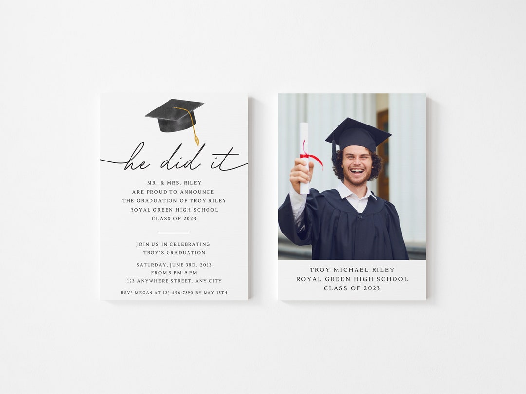 Customizable Graduation Invitation Announcement - Celebrate Their ...