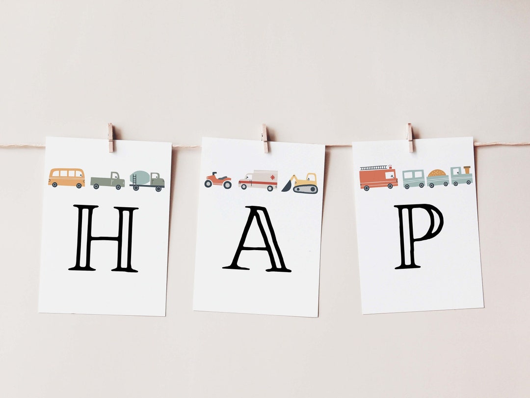 Editable Transportation Birthday Banner Template - Instant Download ...