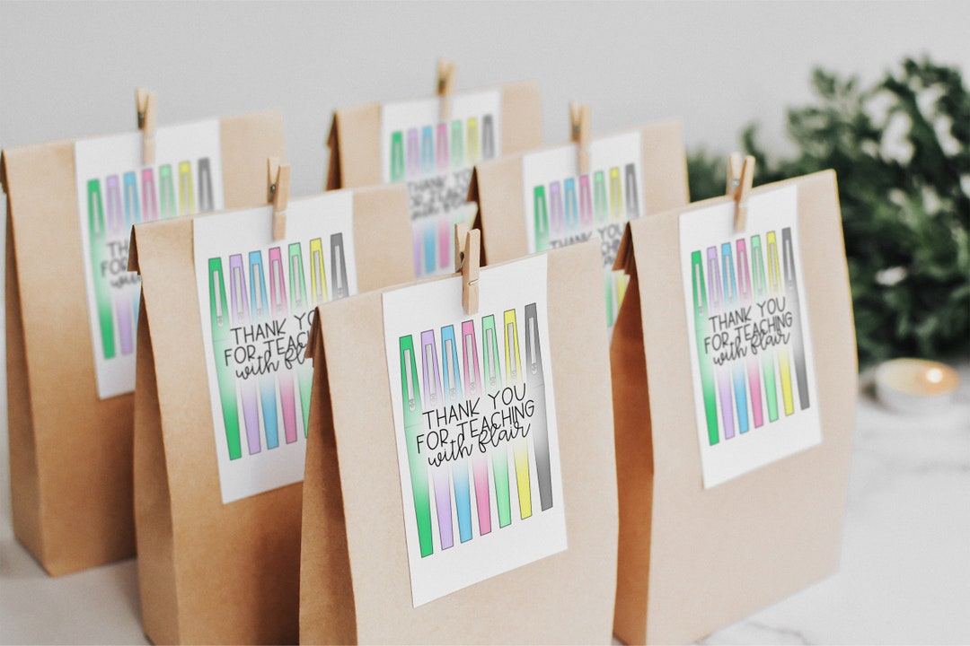 Teacher Thank You Gift Tag, Teacher End Year Gift, Teacher Appreciation ...