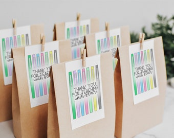 Teacher Thank You Gift Tag, Teacher End Year Gift, Teacher Appreciation ...