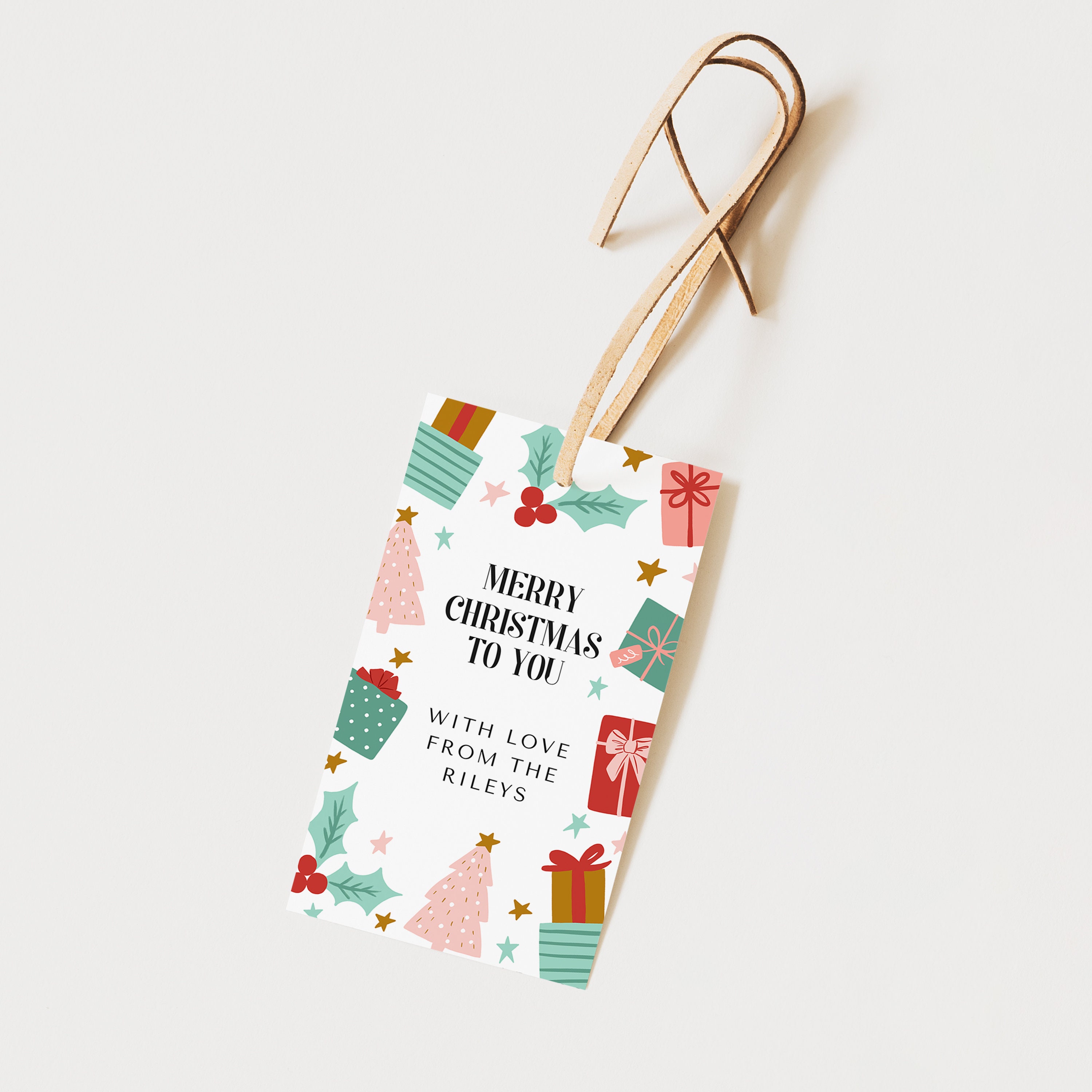 Merry Christmas Tags Cute Printable Christmas Gift Tag Pink Holiday ...