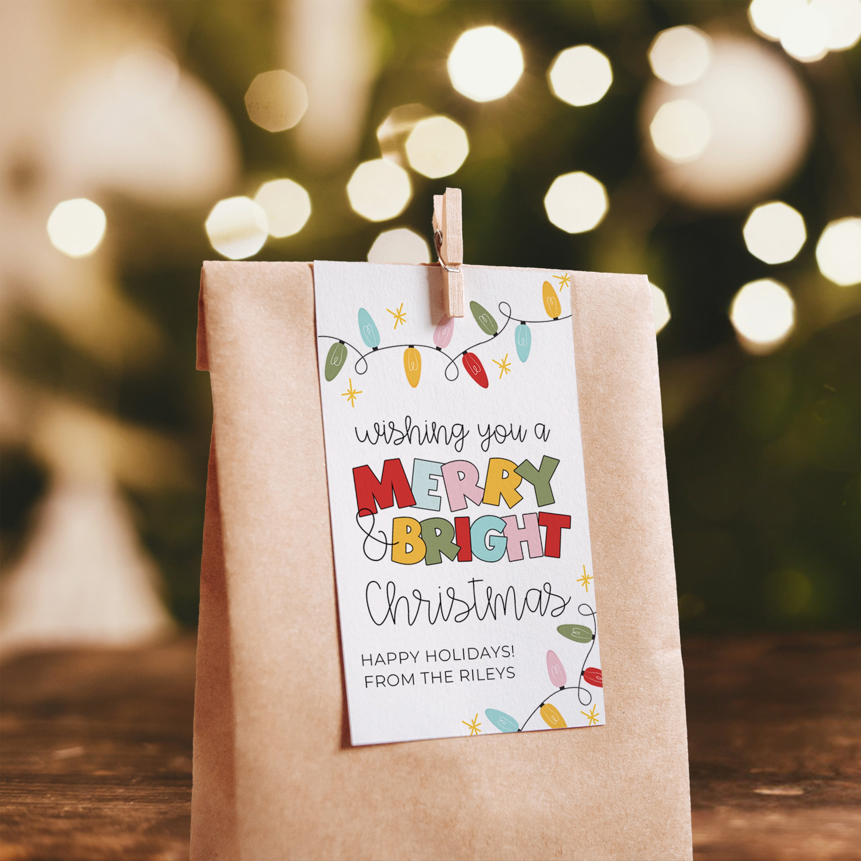 Merry Christmas Tags - Merry & Bright - Printable Christmas Gift Tags ...