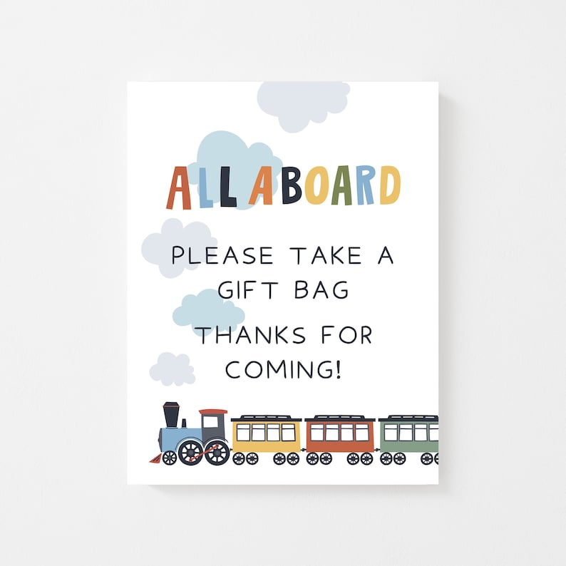 All Aboard Sign Train Theme Birthday Welcome Sign Editable - Etsy