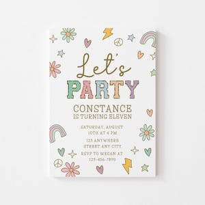 Editable Preppy Birthday Invitation - Girls' Birthday Party Canva ...