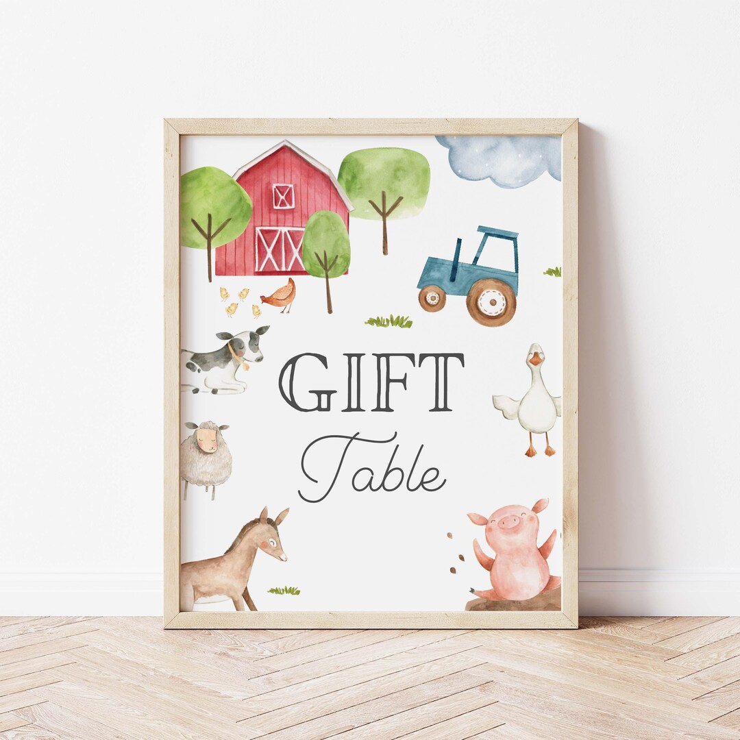 Farm Birthday Party Sign 8x10 - Printable Barnyard Animal Decor - Kids ...