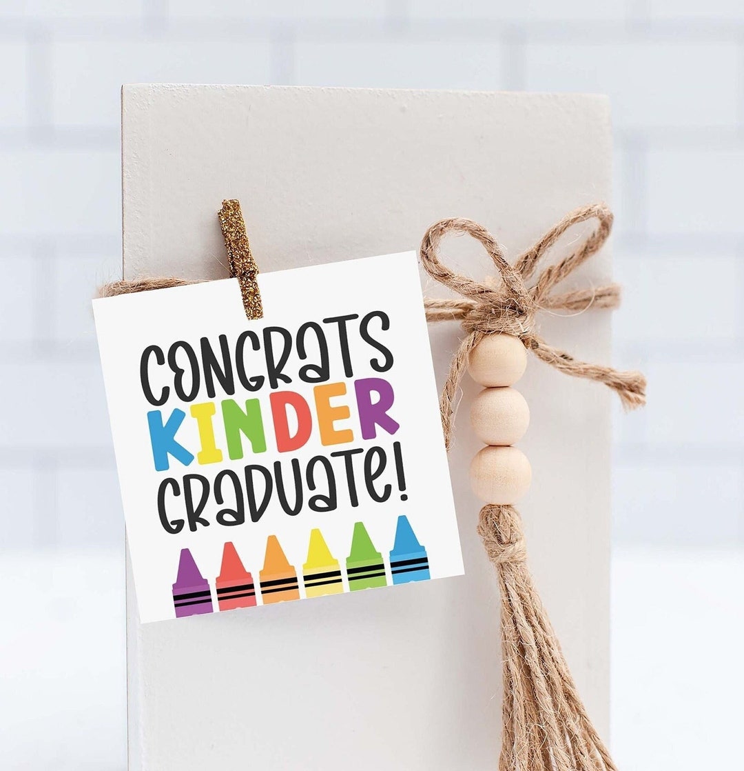 Instant Download Congrats Kindergarten Graduation Tag - Kindergarten ...
