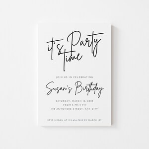 It's Party Time Invitation Online Editable Template, Surprise Birthday ...