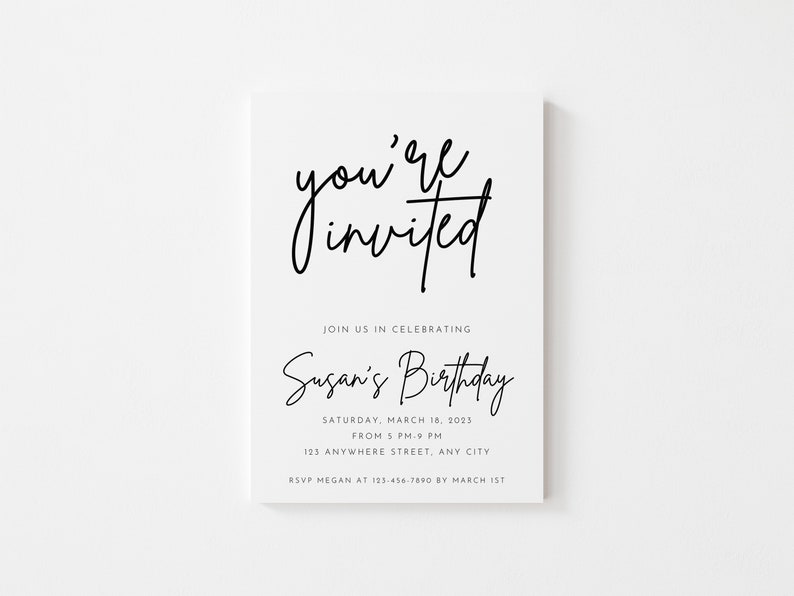 You're Invited Invitation Online Editable Template, Surprise Birthday ...