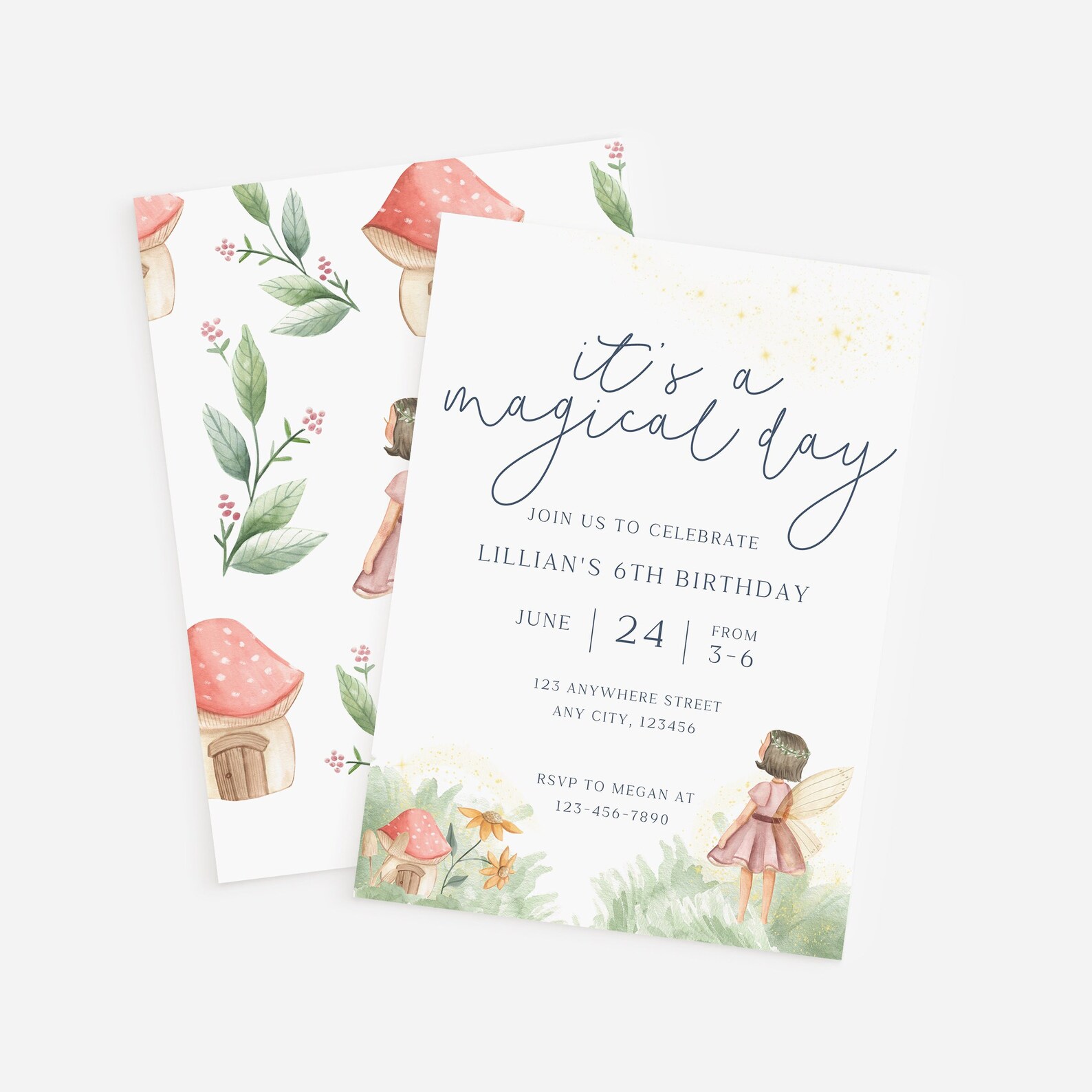 Printable Birthday Invitation Magical Fairy Tale Birthday - Etsy