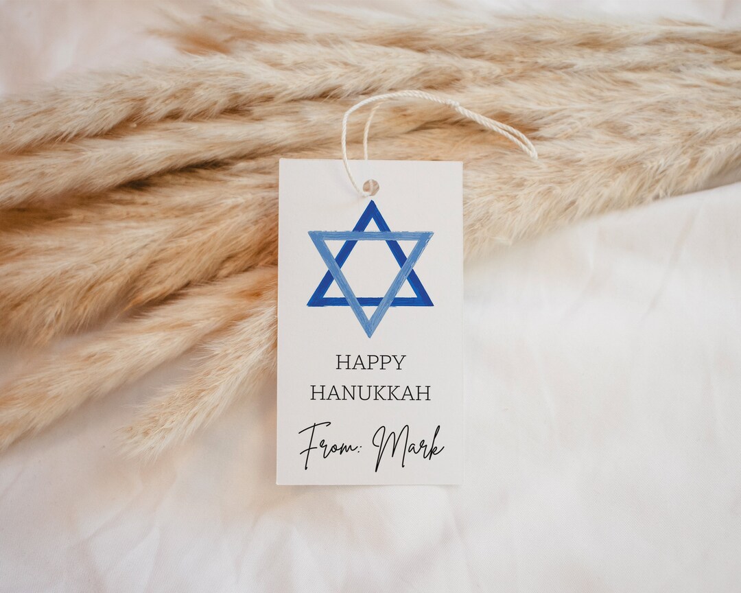 Printable Hanukkah Gift Tags, Hanukkah Wrapping, Minimalist Gift Tag ...