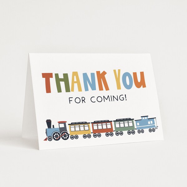 Train Thank You Card - Etsy
