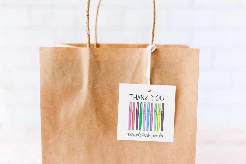 Teacher Thank You Gift Tag, Teacher End Year Gift, Teacher Appreciation ...