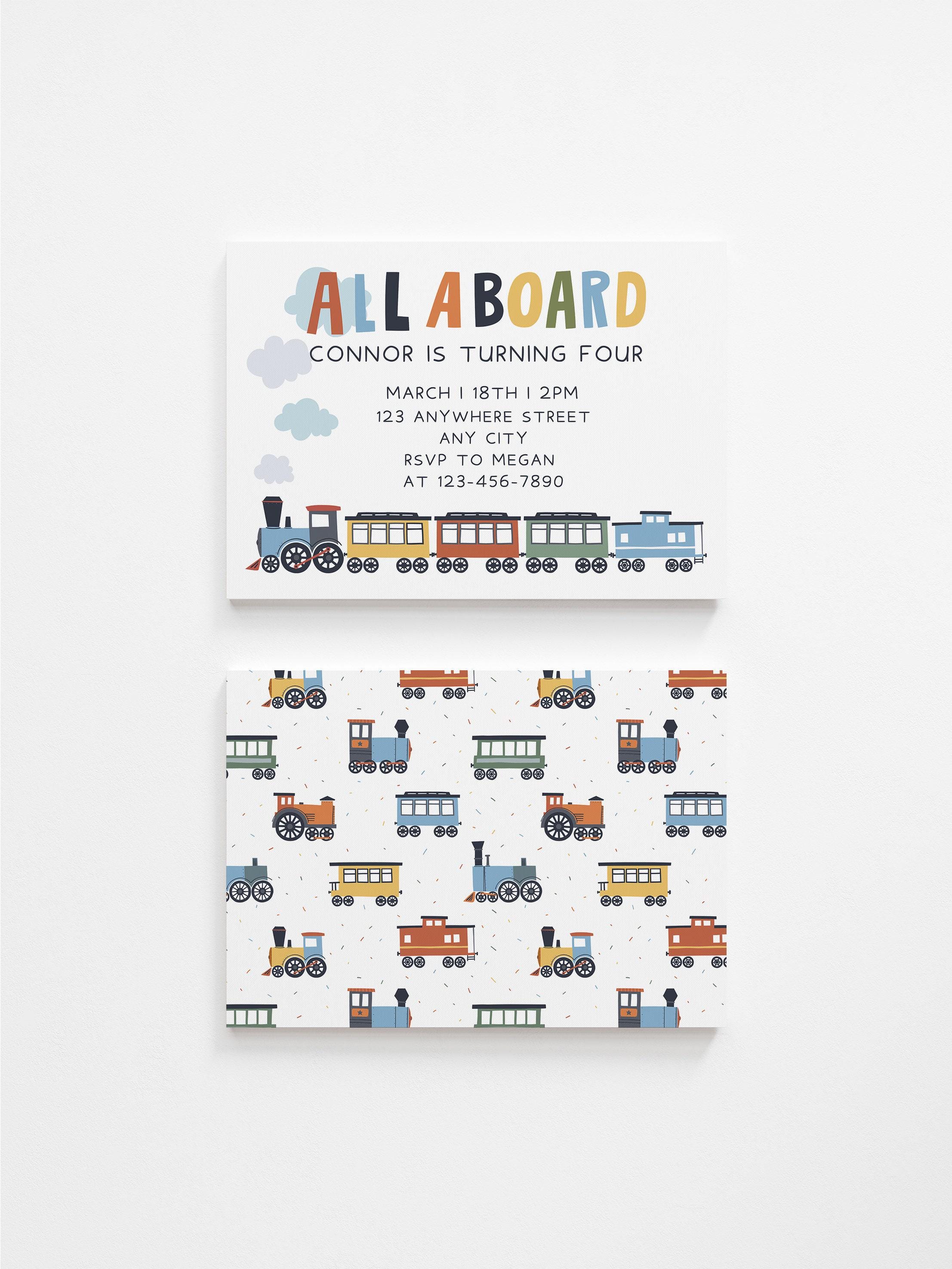 All Aboard Welcome Sign, Train Theme Birthday Welcome Sign, Editable ...