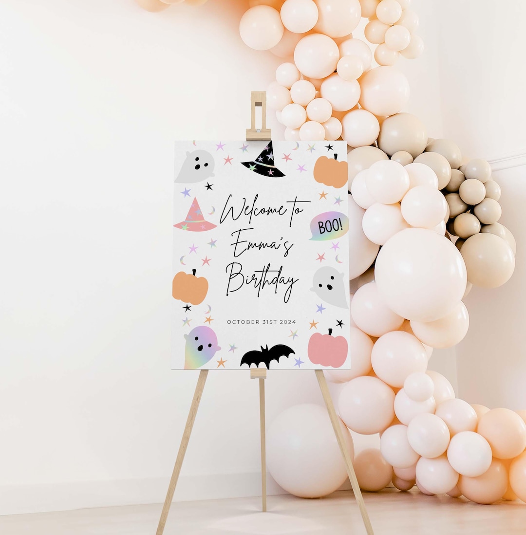 Editable Halloween Welcome Sign | Printable Spooky Trick or Treat Decor ...