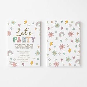 Editable Preppy Birthday Invitation - Girls' Birthday Party Canva ...