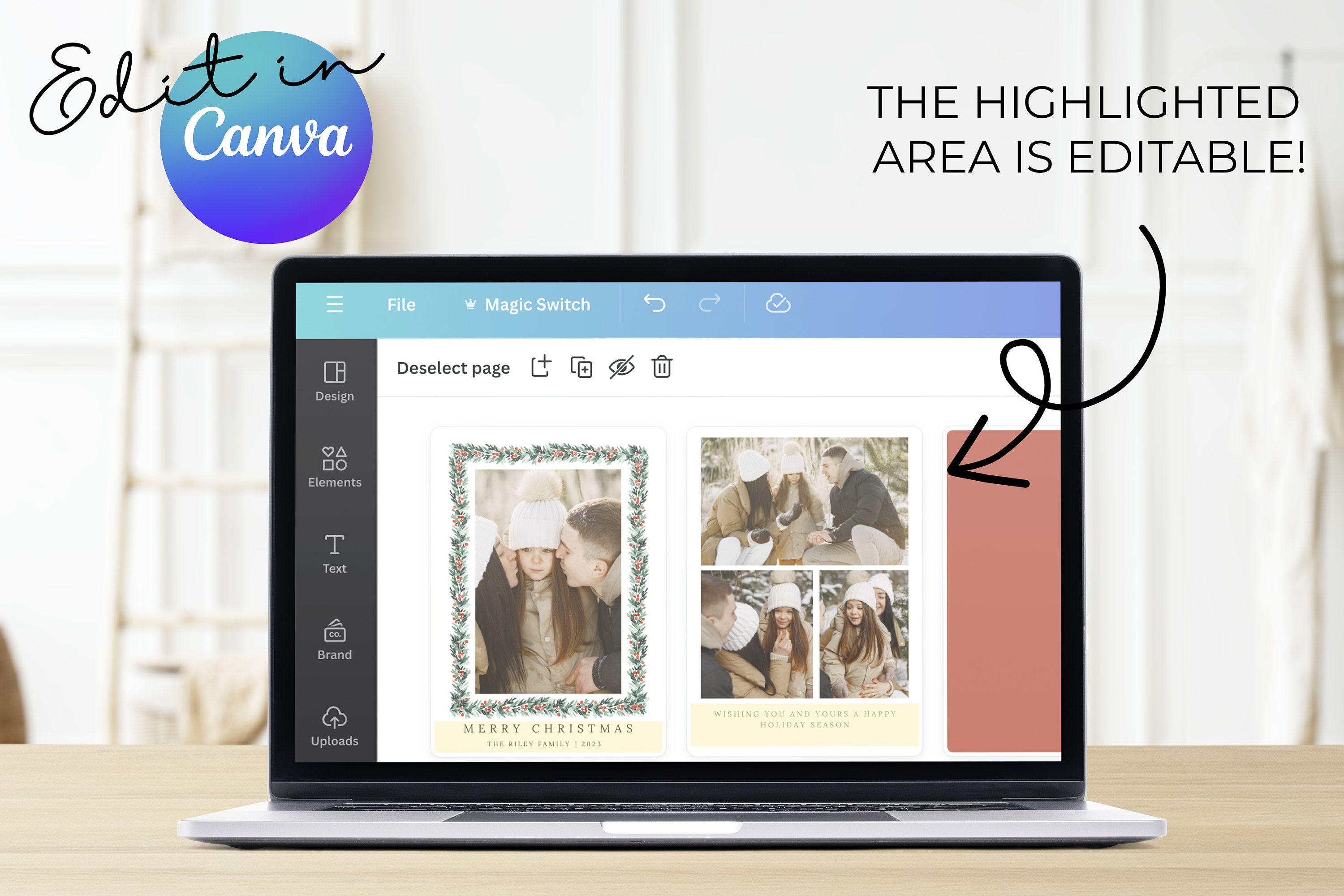 Personalized Holiday Photo Cards Template, Printable Christmas Cards ...