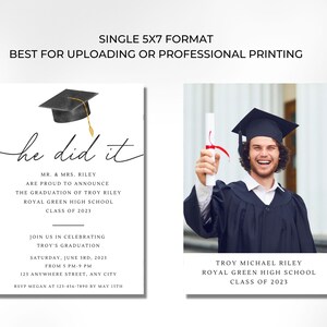 Customizable Graduation Invitation Announcement - Celebrate Their ...
