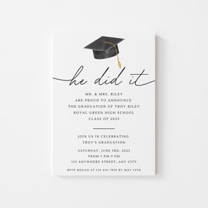 Customizable Graduation Invitation Announcement - Celebrate Their ...