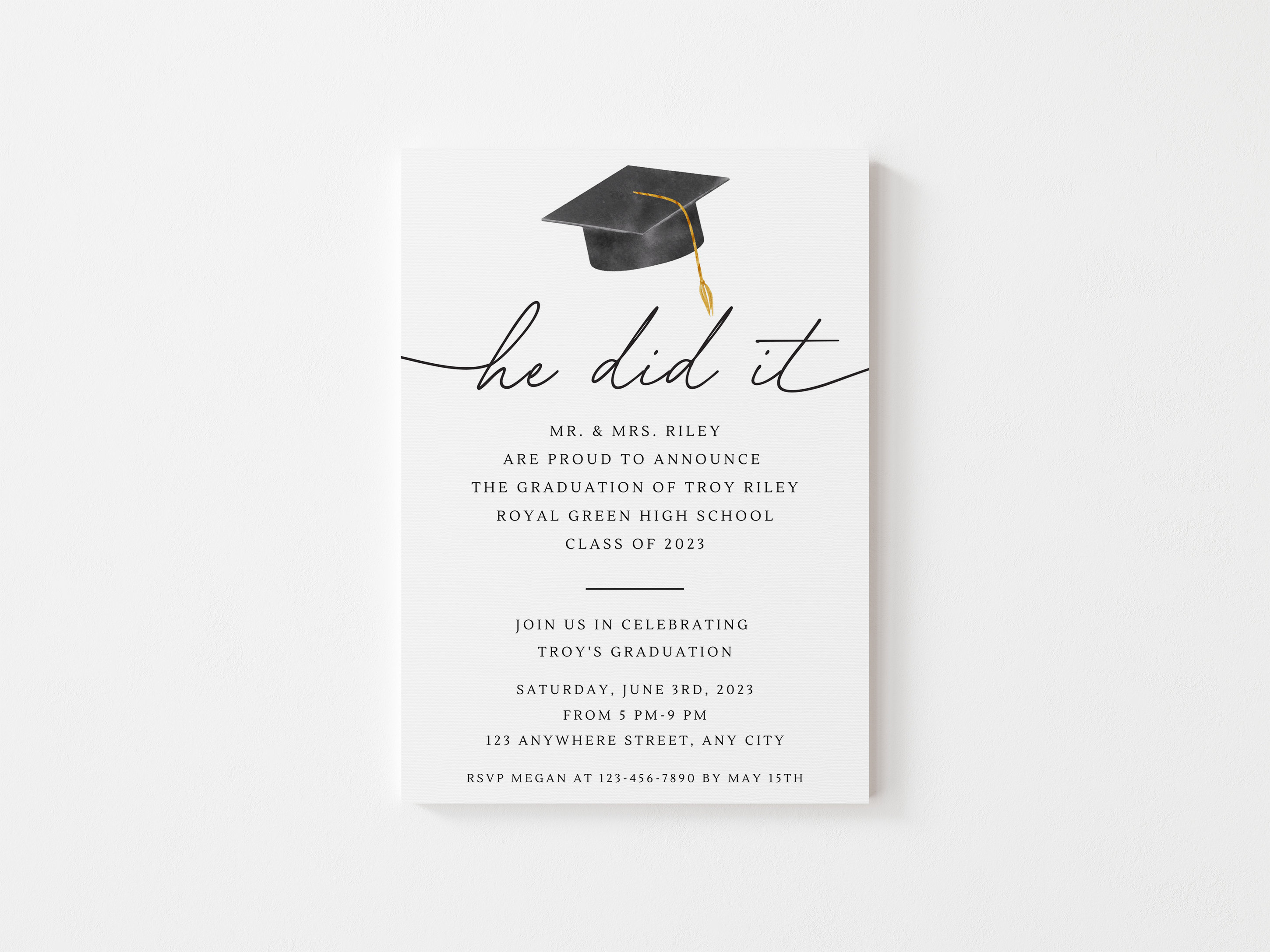 Customizable Graduation Invitation Announcement - Celebrate Their ...