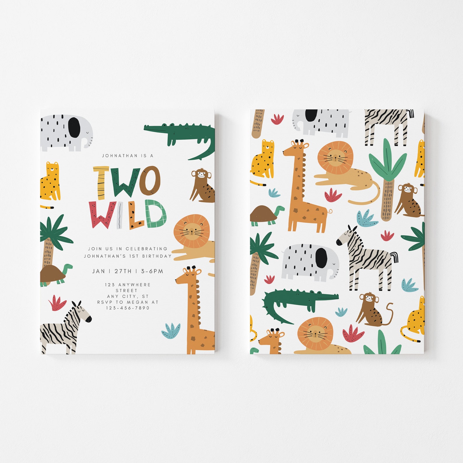 Two Wild Birthday Invitation Boy Two Wild Birthday Invitation Boy 2nd ...