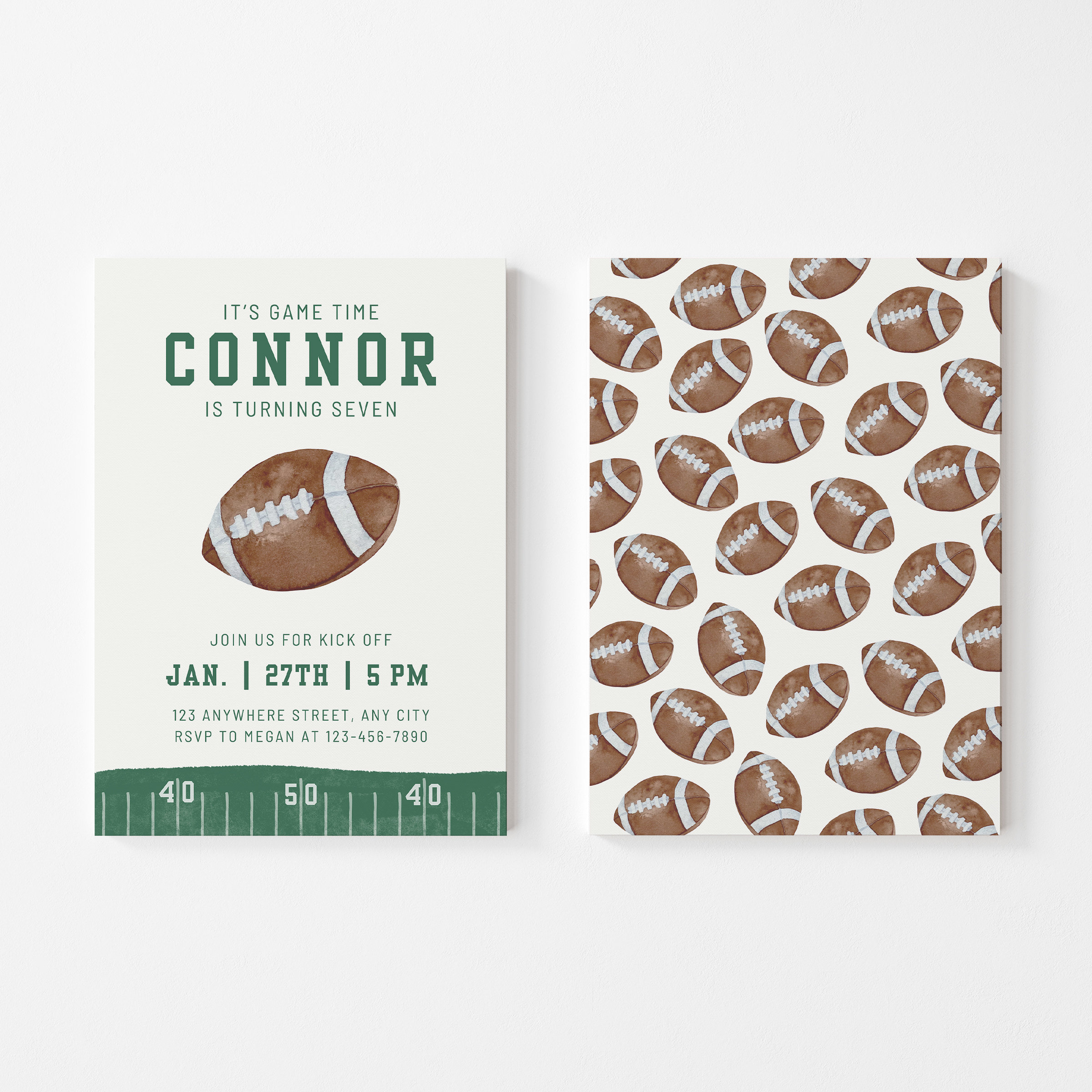 Printable Football Birthday Invitation, Boys Birthday, Game On ...