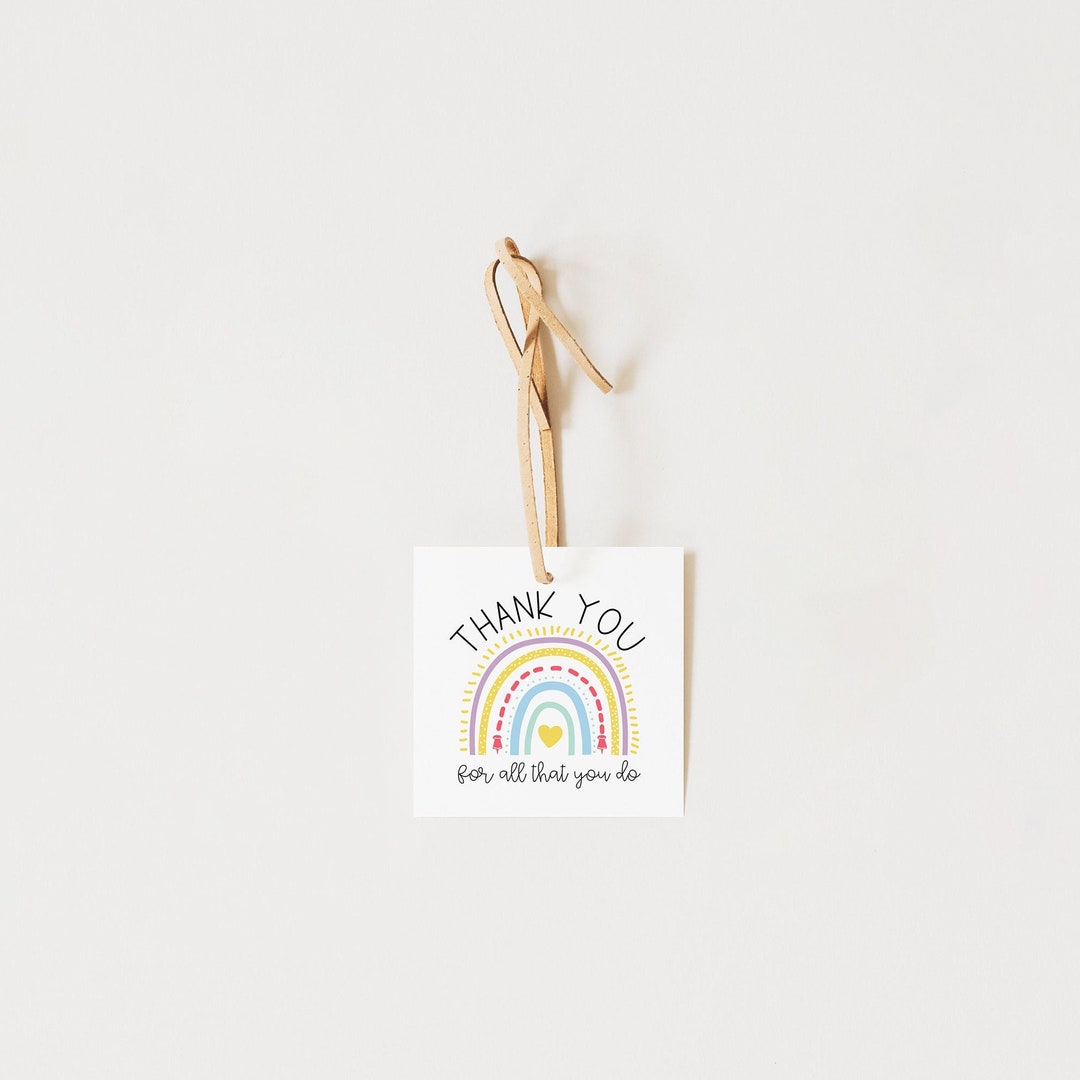 Teacher Appreciation Tag - Teacher Thank You Gift Tag, Teacher End Year ...
