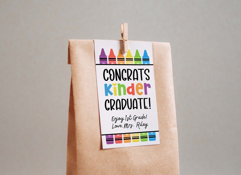 Editable Kinder Graduation Tag- Kindergarten Graduation Tag ...