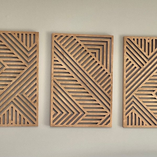 Geometric Wood Wall Art - Etsy